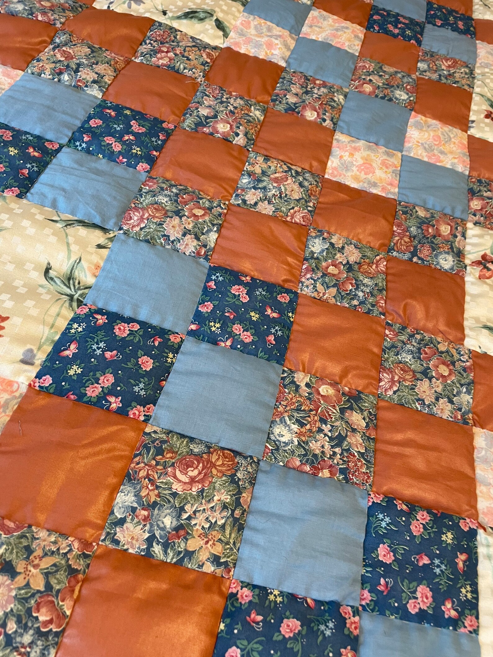 Beautiful Quilt Made From Vintage 1990’s Fabrics in Terra Cotta and ...
