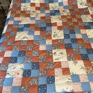 Beautiful Quilt Made From Vintage 1990’s Fabrics in Terra Cotta and ...