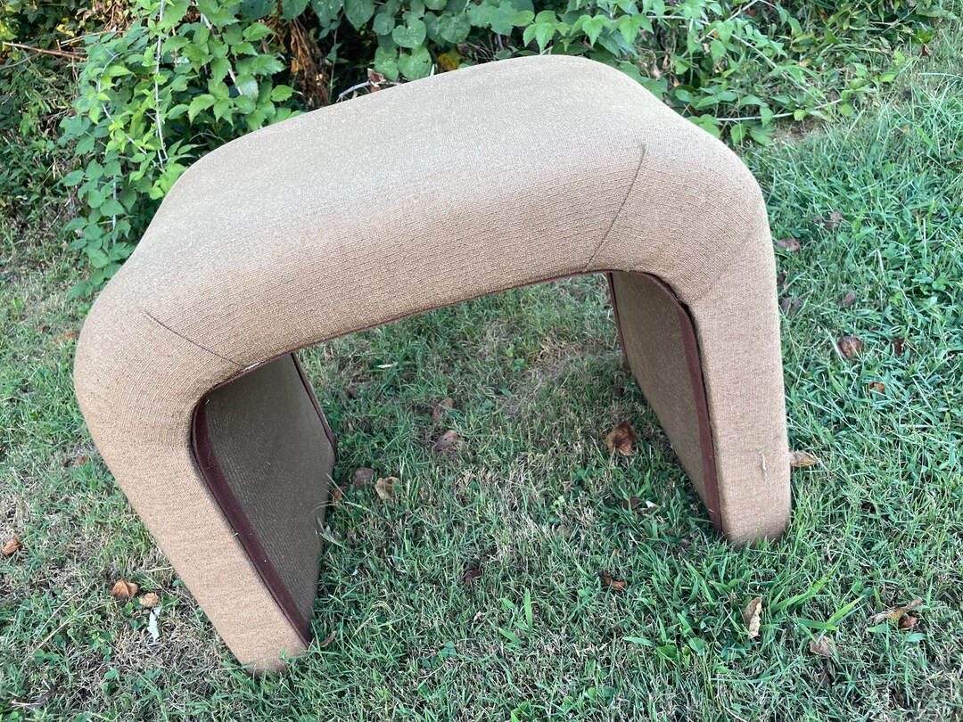 Vintage Karl Springer Inspired U Shaped Ottoman or Waterfall Bench ...