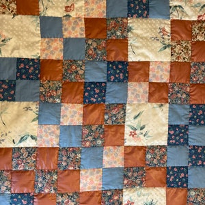 Beautiful Quilt Made From Vintage 1990’s Fabrics in Terra Cotta and ...