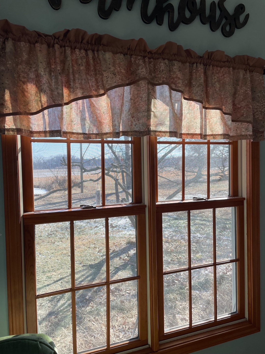 Vintage Southwest Petticoat Curtain Valance s W/speckled Watercolors of ...