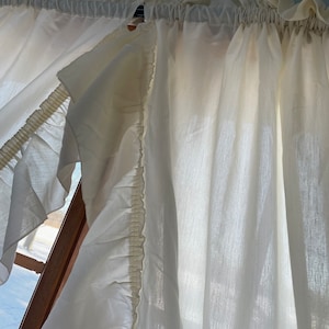 Vintage PAIR of 1980’s Solid Creamy White Priscilla Curtain W/ Ruffles ...