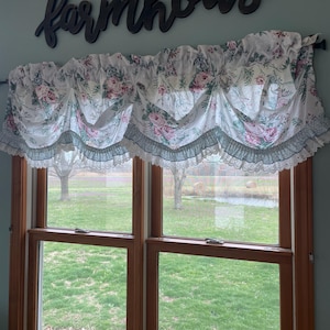 Gorgeous Vintage 1990’s Waverly Floral Valances With Ruffles of Blue ...