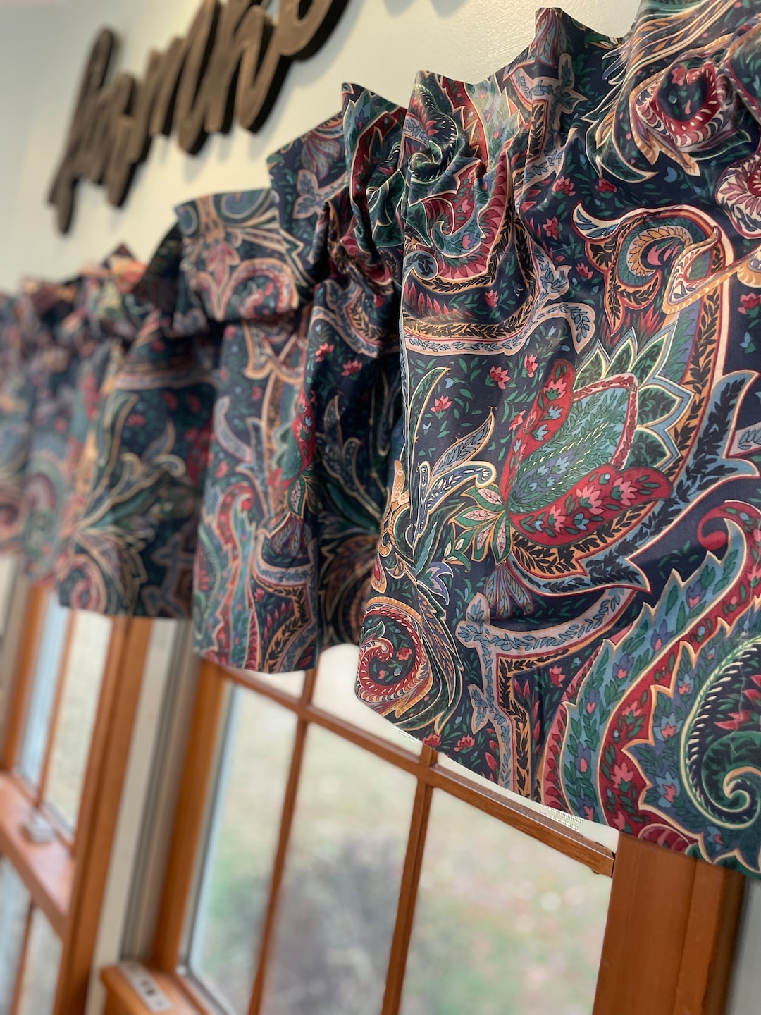 Vintage 1990’s Sears Blousen Balloon Floral Valance(s) 83”x18” Paisley ...