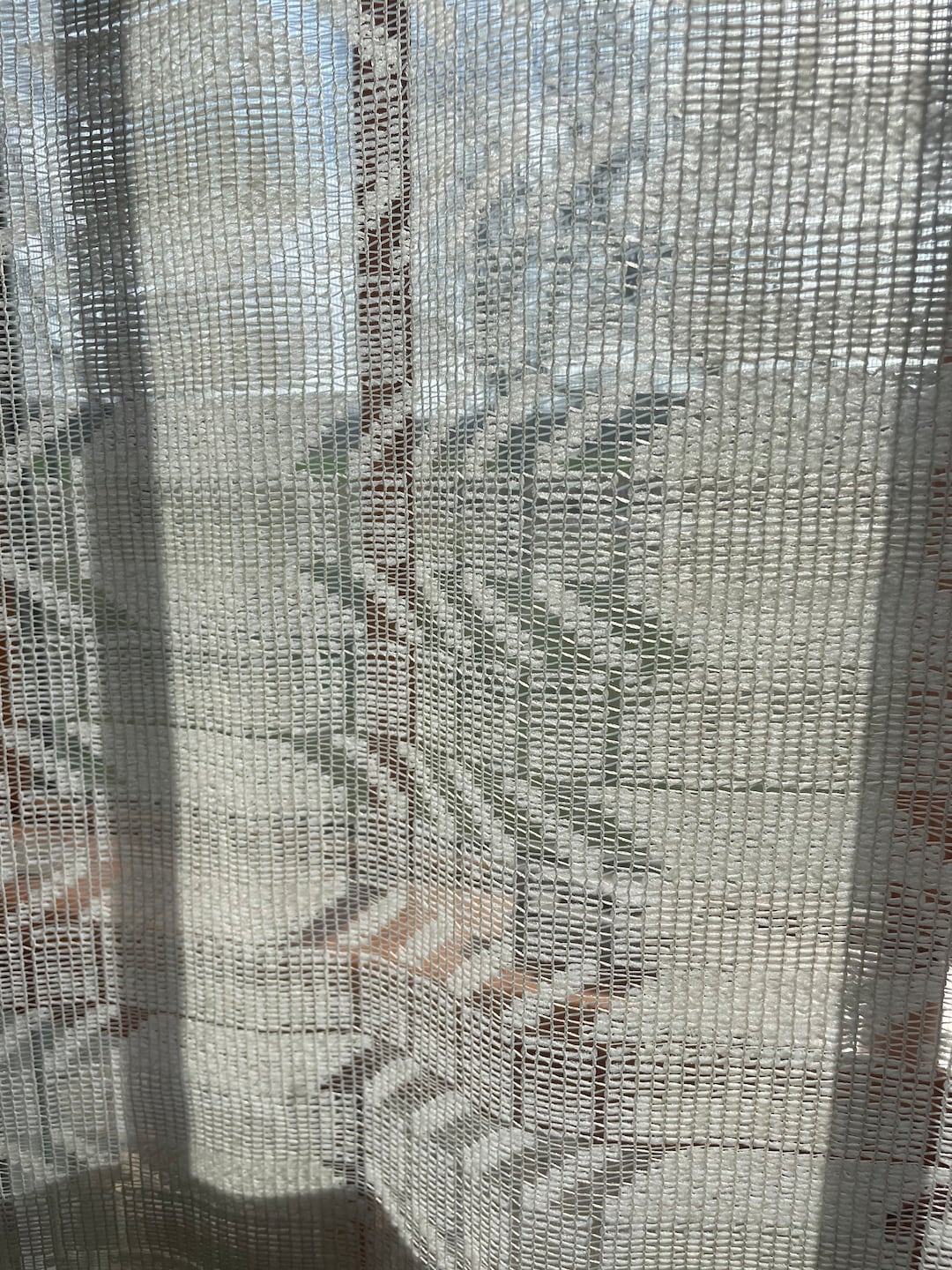 Beautiful Vintage Art Deco Open Weave Netted Curtain Panel(s), Valance ...