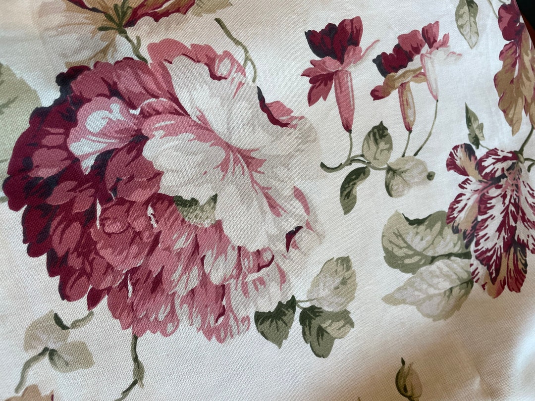 Vintage ‘90’s Valance Floral Print Fabric With Gigantic 7 Inch Blooms ...