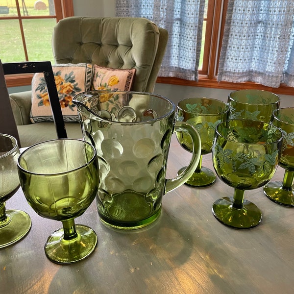 Green Glassware - Etsy