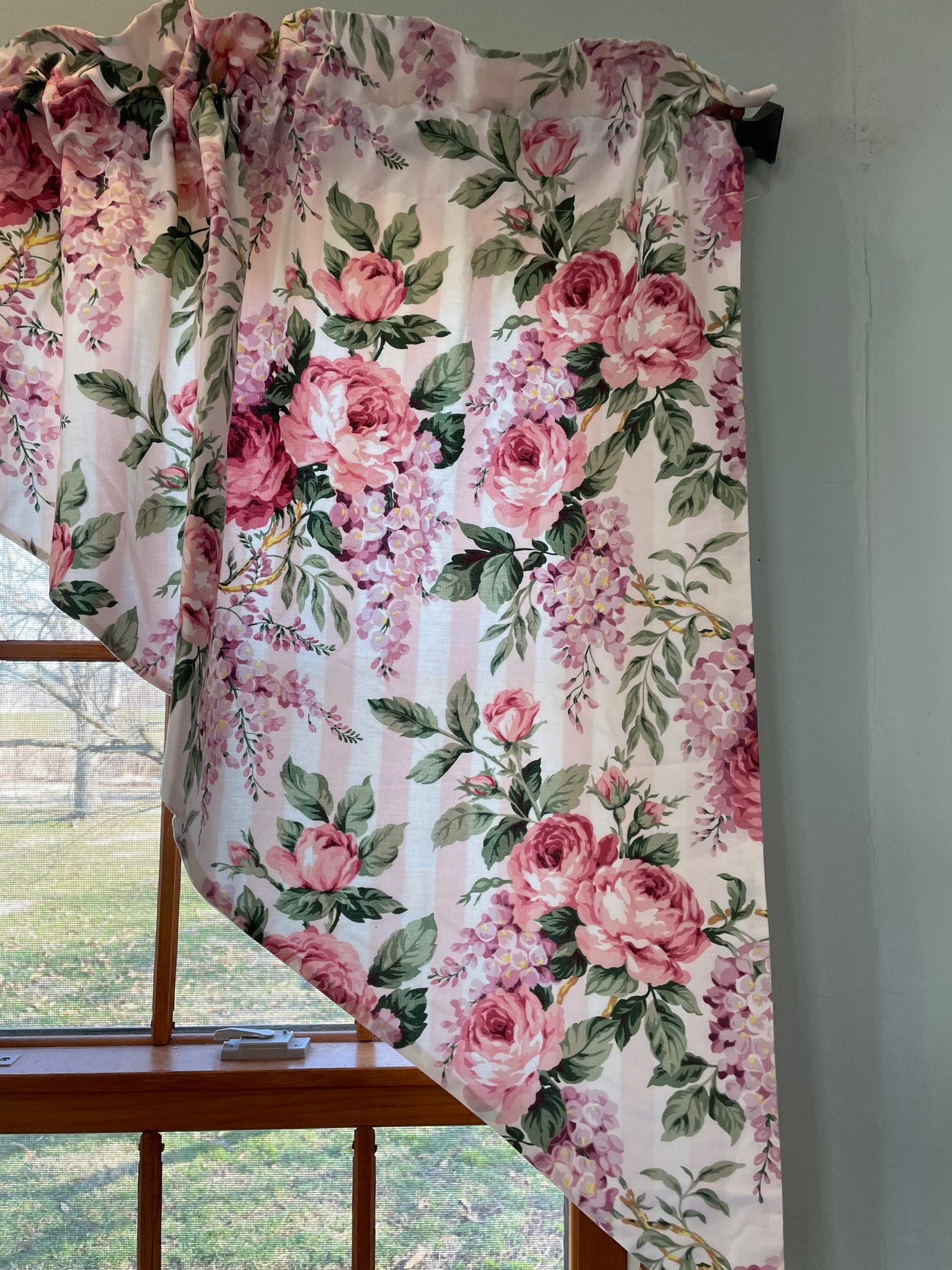 Choice of Shabby Chic Roses Balloon Valance Pair or Reversible - Etsy