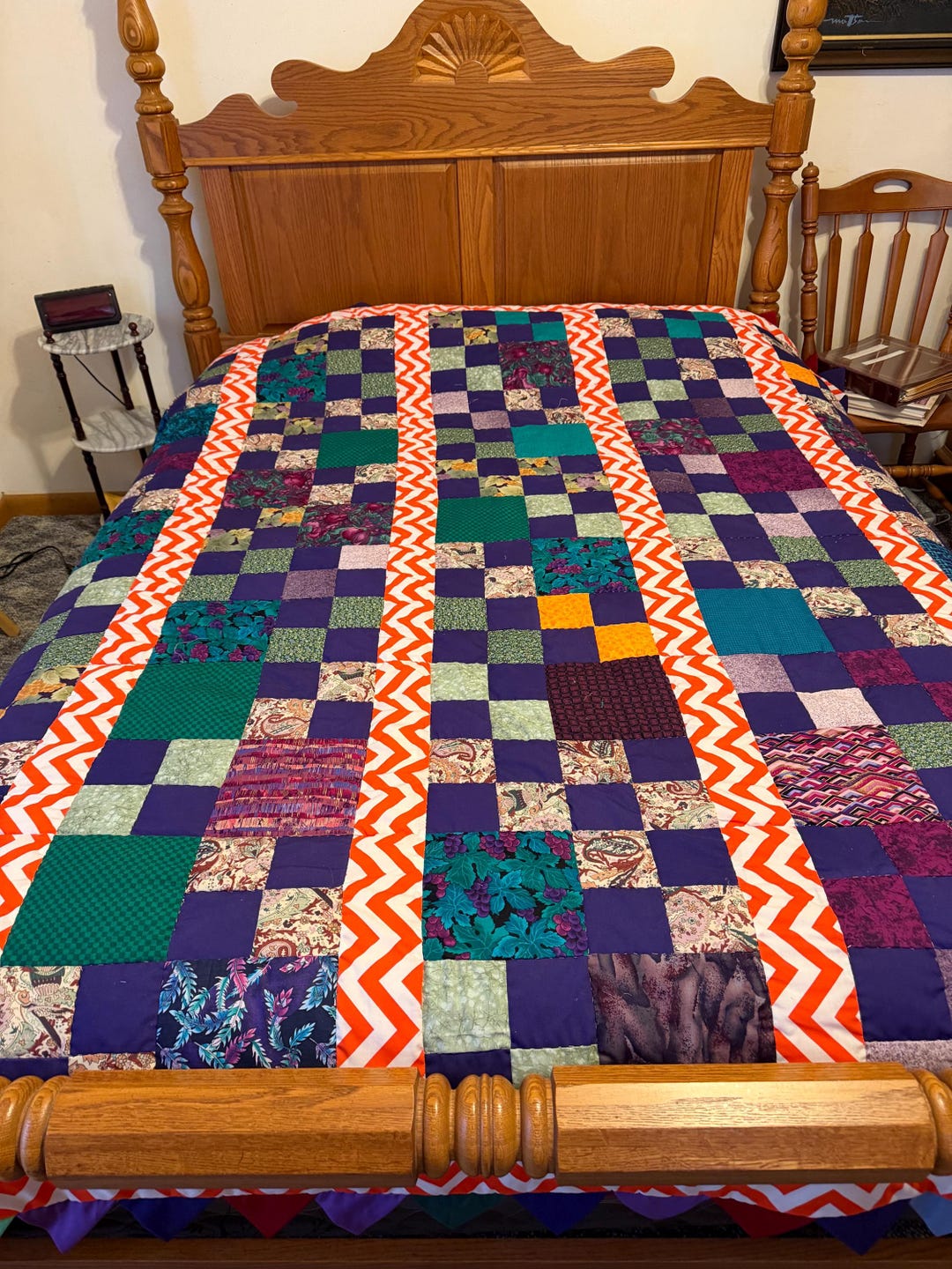 Hand Quilted Patchwork Quilt Queen/king Size. Lots of Sunny Colors ...