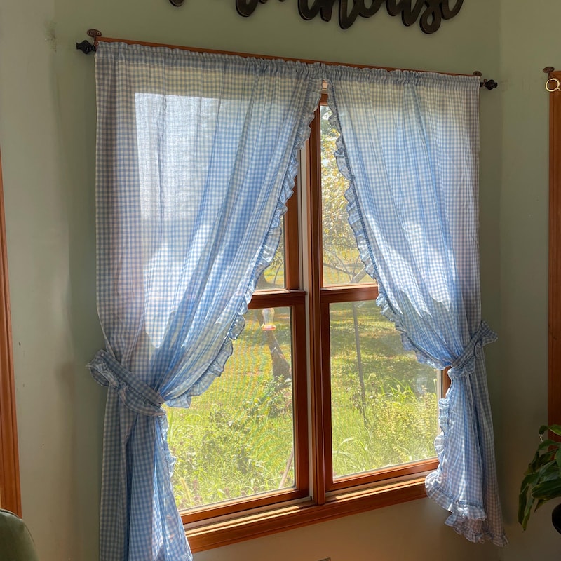 Gingham Curtains Etsy 0936