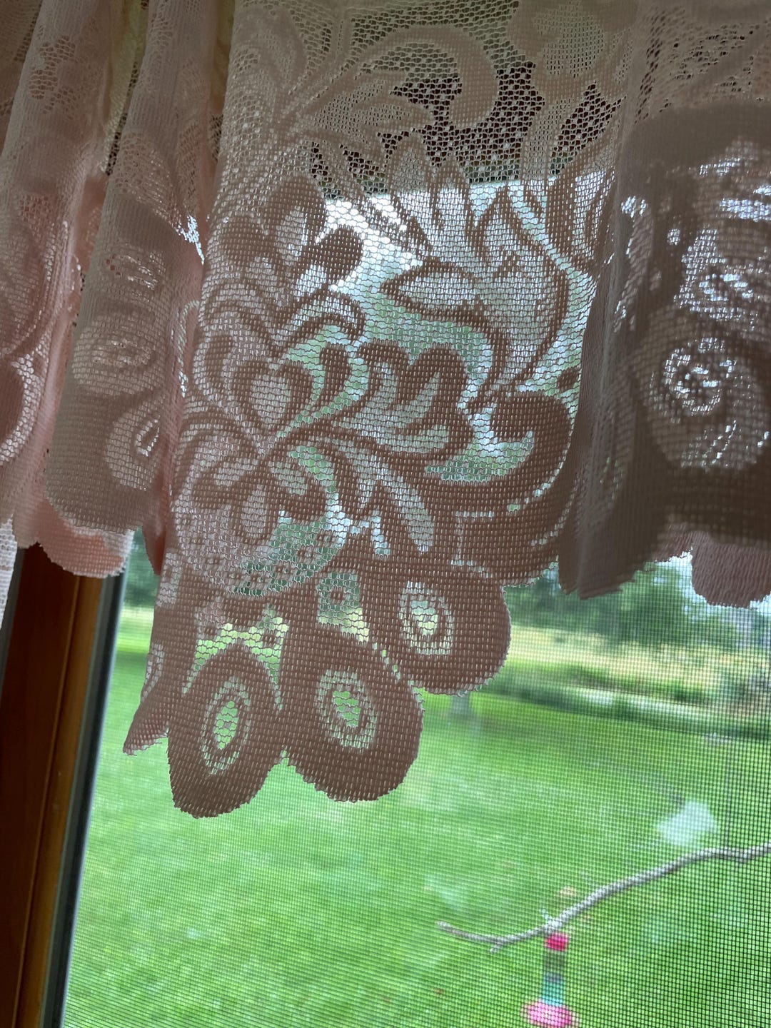 Vintage Pink Lace Valance (s) Curtains 50”x16” (4avail) Pincushion ...
