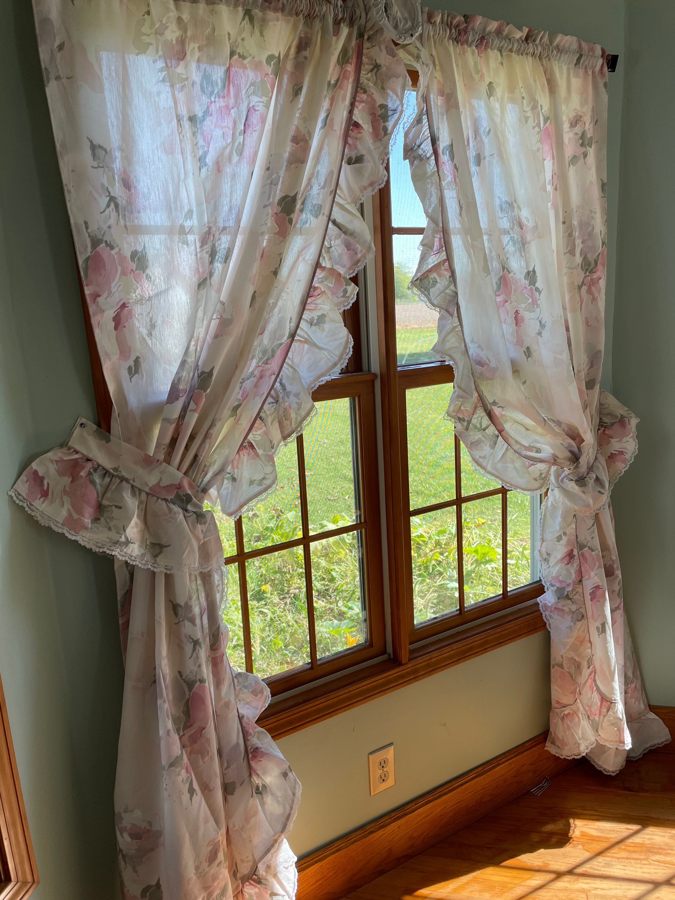 Vintage 1980s Shabby Chic Cottagecore Priscilla Curtain Panel - Etsy