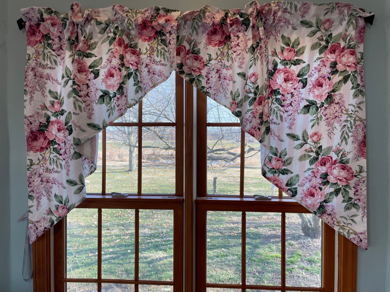 Choice of Shabby Chic Roses Balloon Valance Pair or Reversible - Etsy