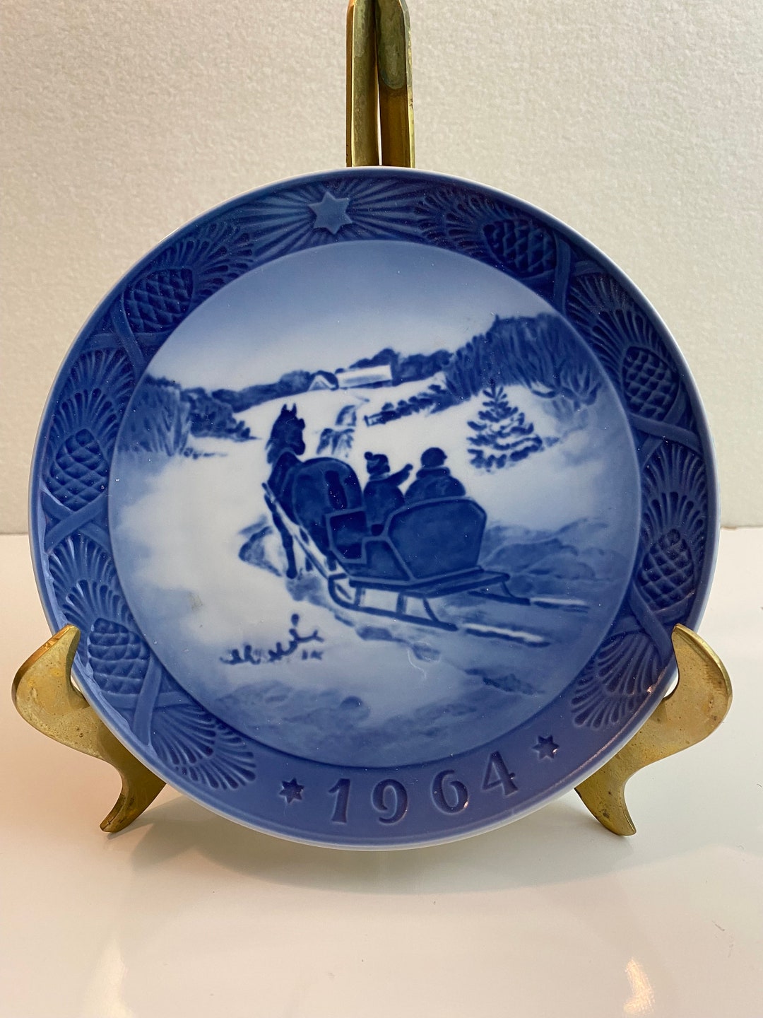 Vintage Royal Copenhagen Collectible Plate, "fetching the Christmas Tree" - Made in Denmark ...