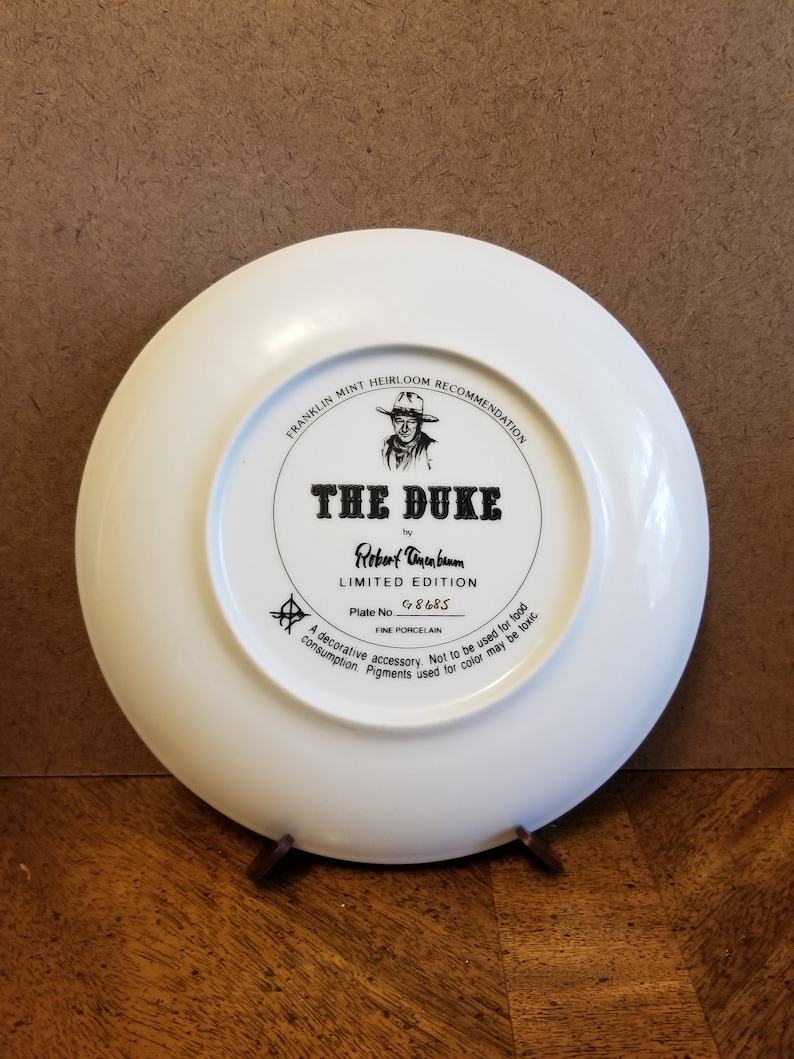 1 John Wayne the Duke Limited Edition Collector's Plates - Etsy