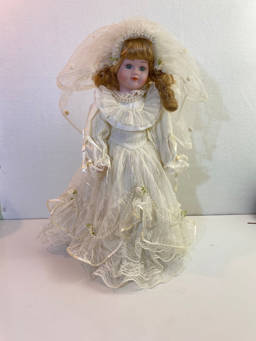 Beautiful Vintage Porcelain Bride Doll Collectible Genuine Porcelain ...