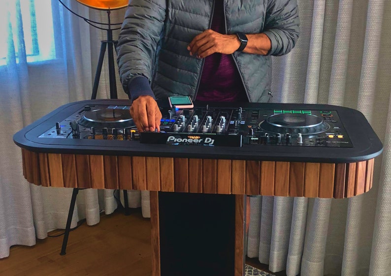 Custom DJ Table With Outlet and Built-in Speaker Design - Etsy