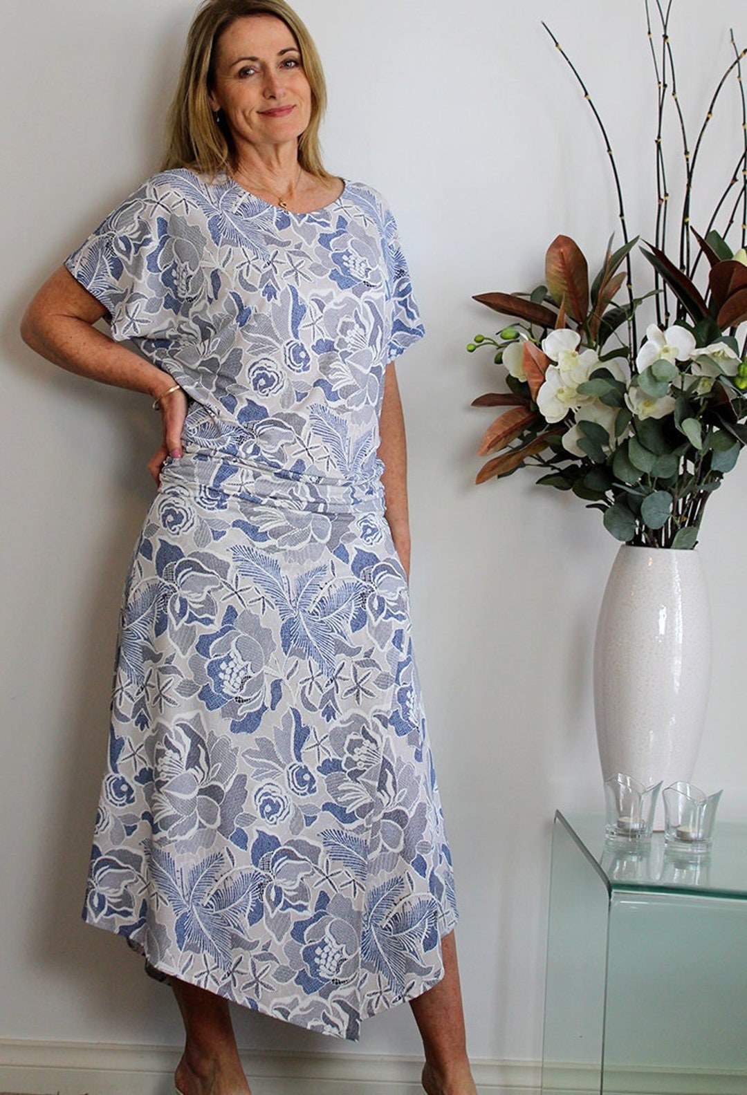 Lily Dress, Stretch Fabric Dress, Asymmetrical Dress, Pdf Dress Pattern ...