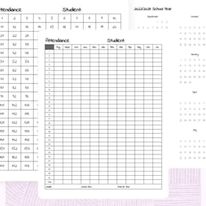 Homeschool Attendance Records 2 Versions: 180 Days Chart / Blank ...