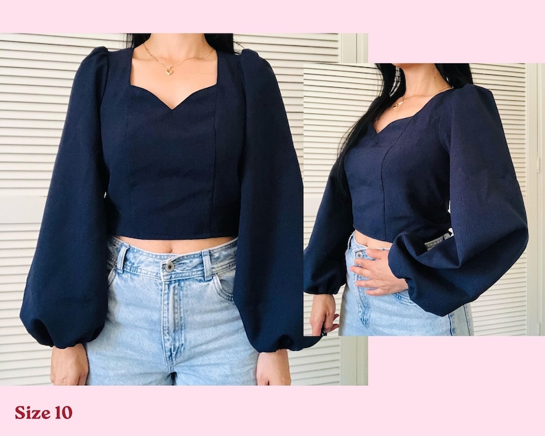 PDF SEWING PATTERN Luna Top [sizes 6-24] Sweetheart Neckline - Etsy