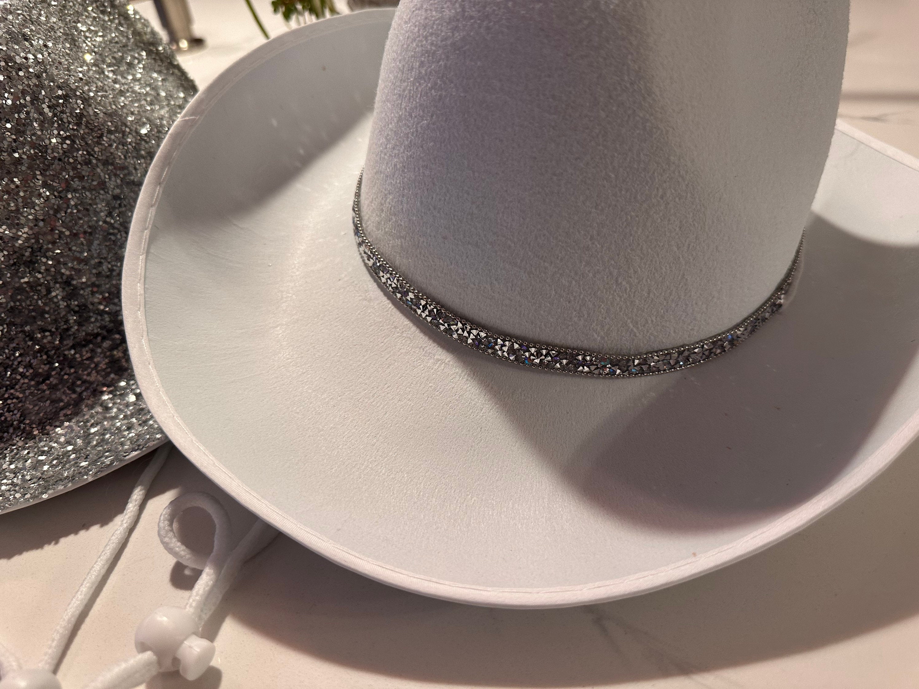Silver Glitter Glam Cowboy Hats - Etsy