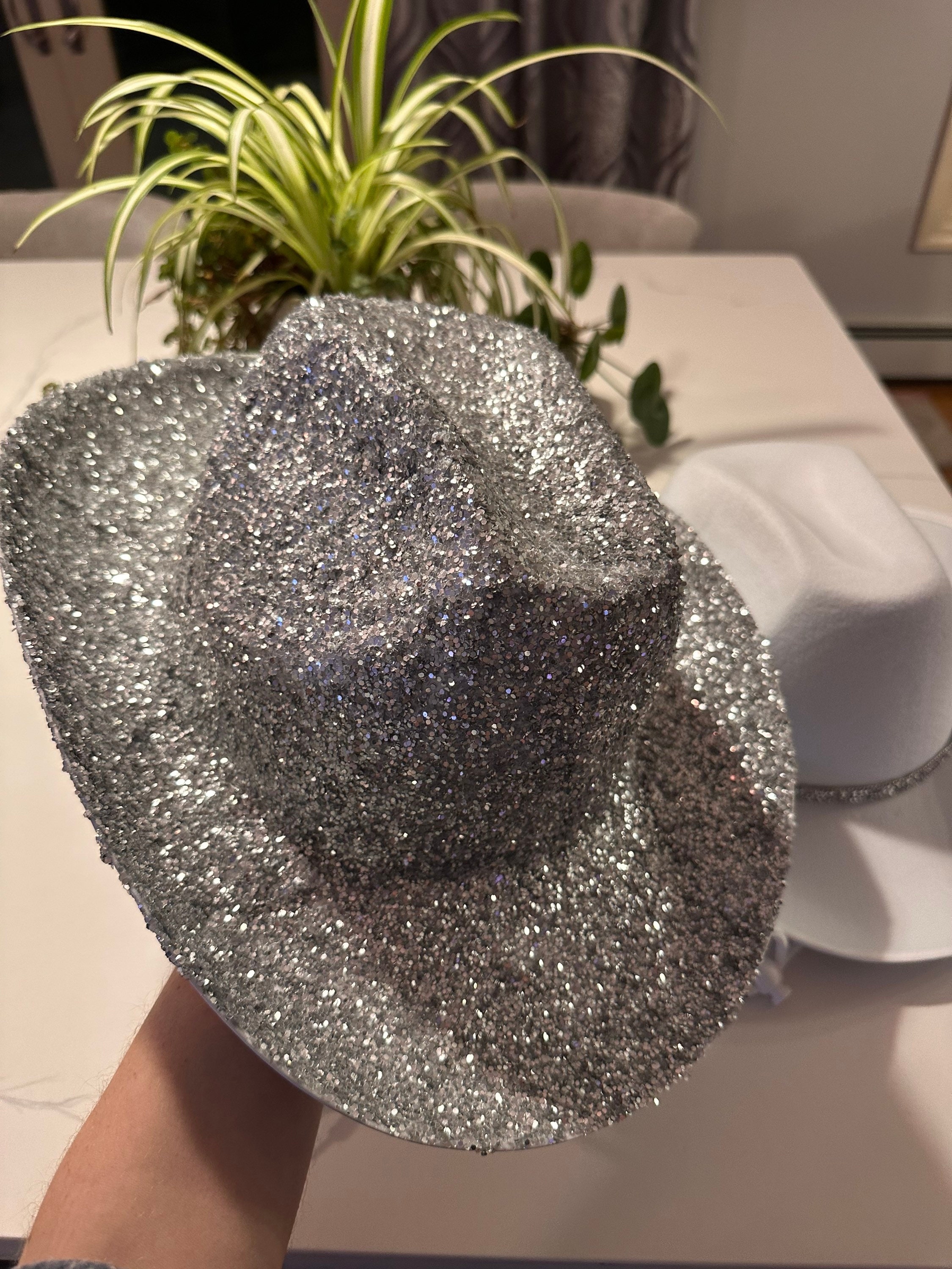 Silver Glitter Glam Cowboy Hats - Etsy