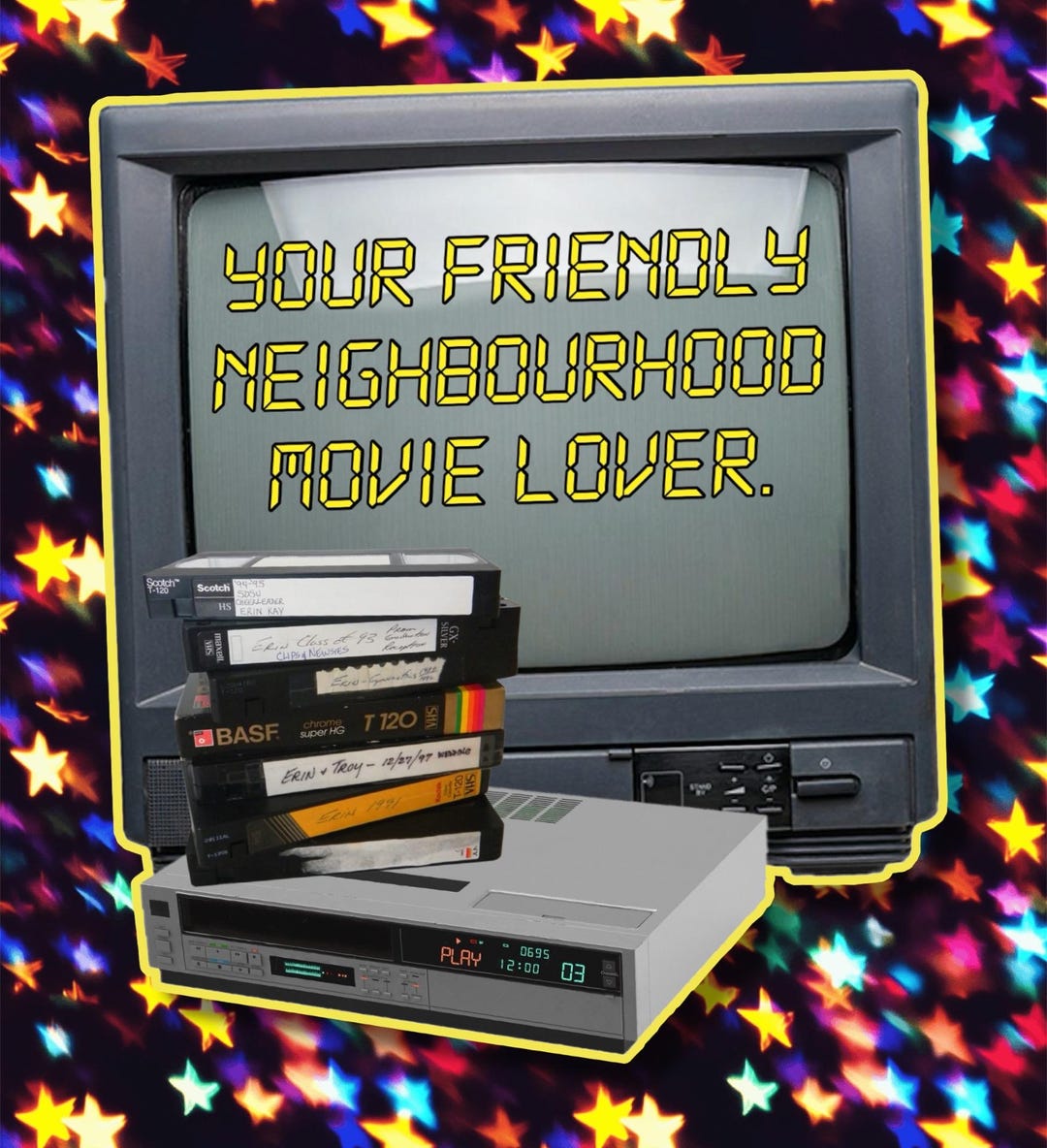 Movie Lover Sticker Retro Nostalgia VHS VCR Tube TV 2000s 90s ...