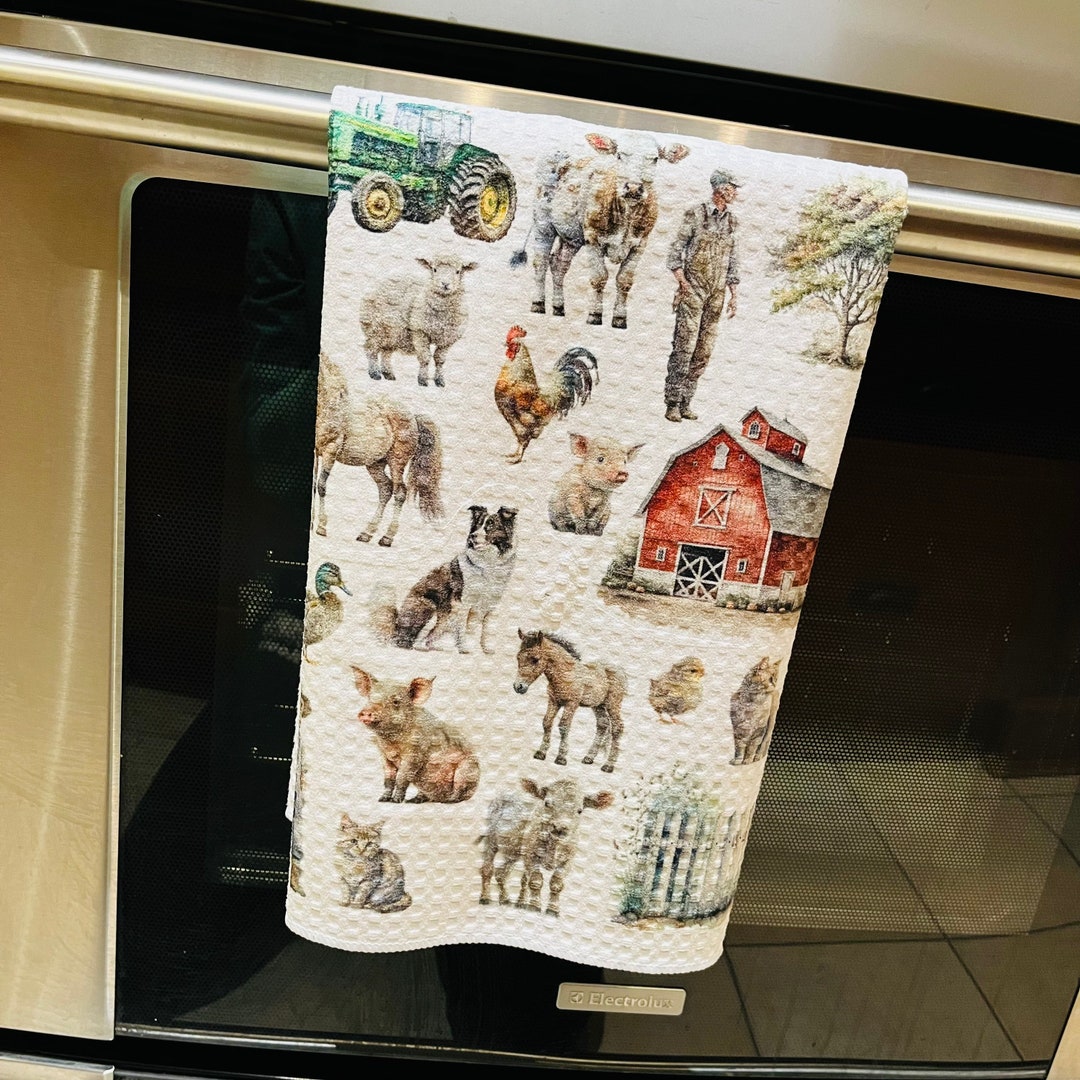 Farm Farmer Country Barn Animals Tea Towel - Etsy