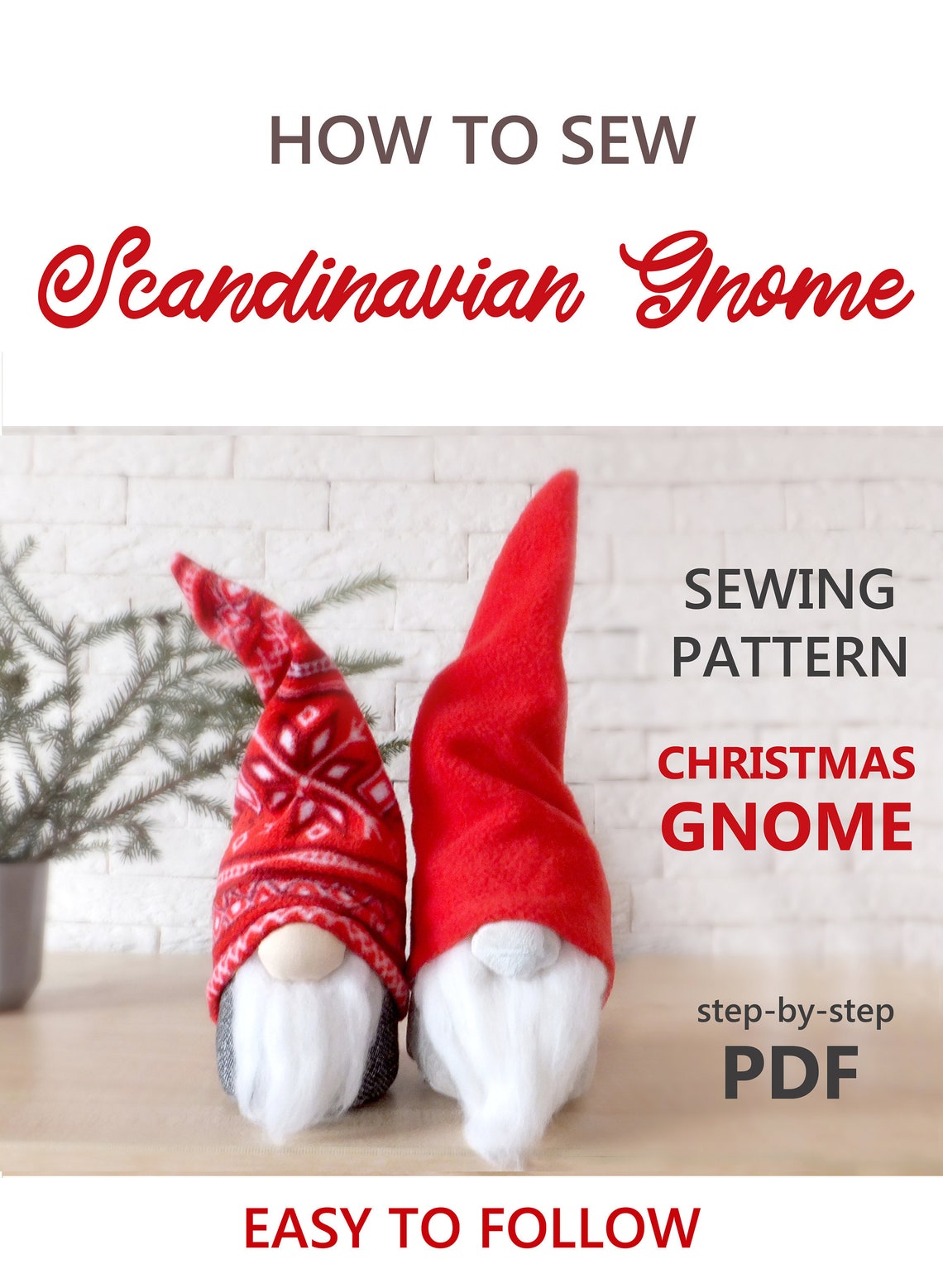 Scandinavian Gnome Sewing Pattern Christmas Gnome Patterns | Etsy