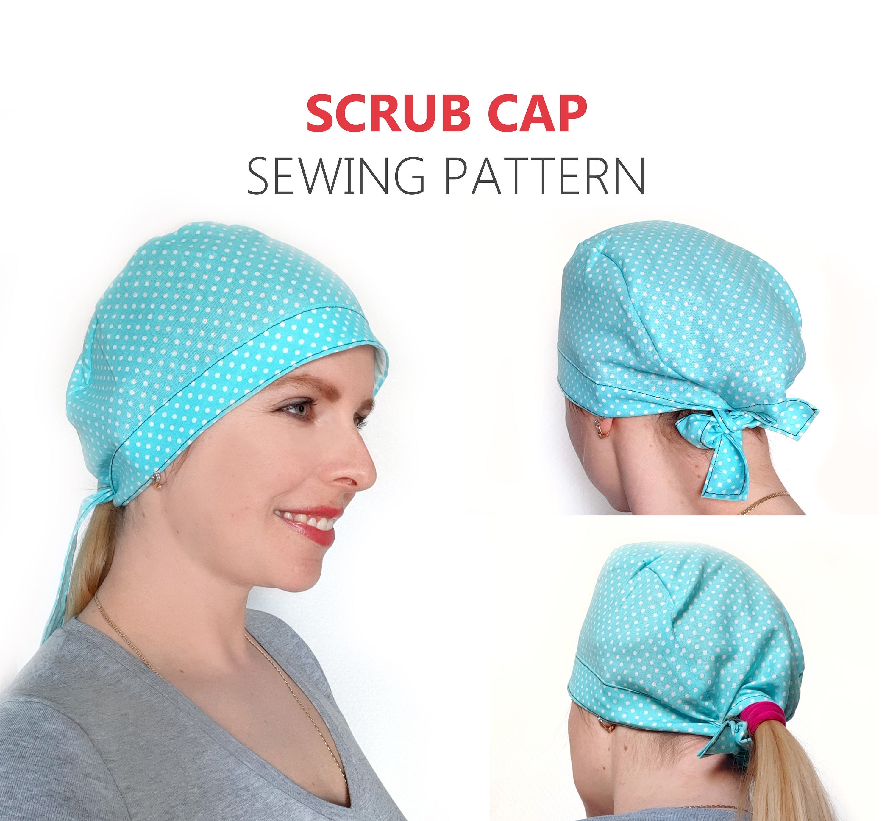 Scrub Cap Sewing Pattern And Tutorial Scrub Hats For Women Etsy
