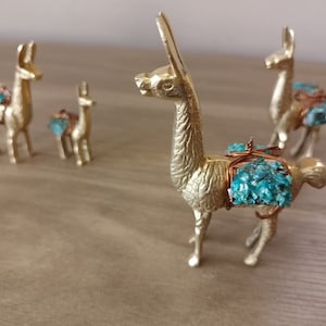 Peruvian Llama Figurine X4. Carved in Bronze. Perfect Gift, Peruvian ...