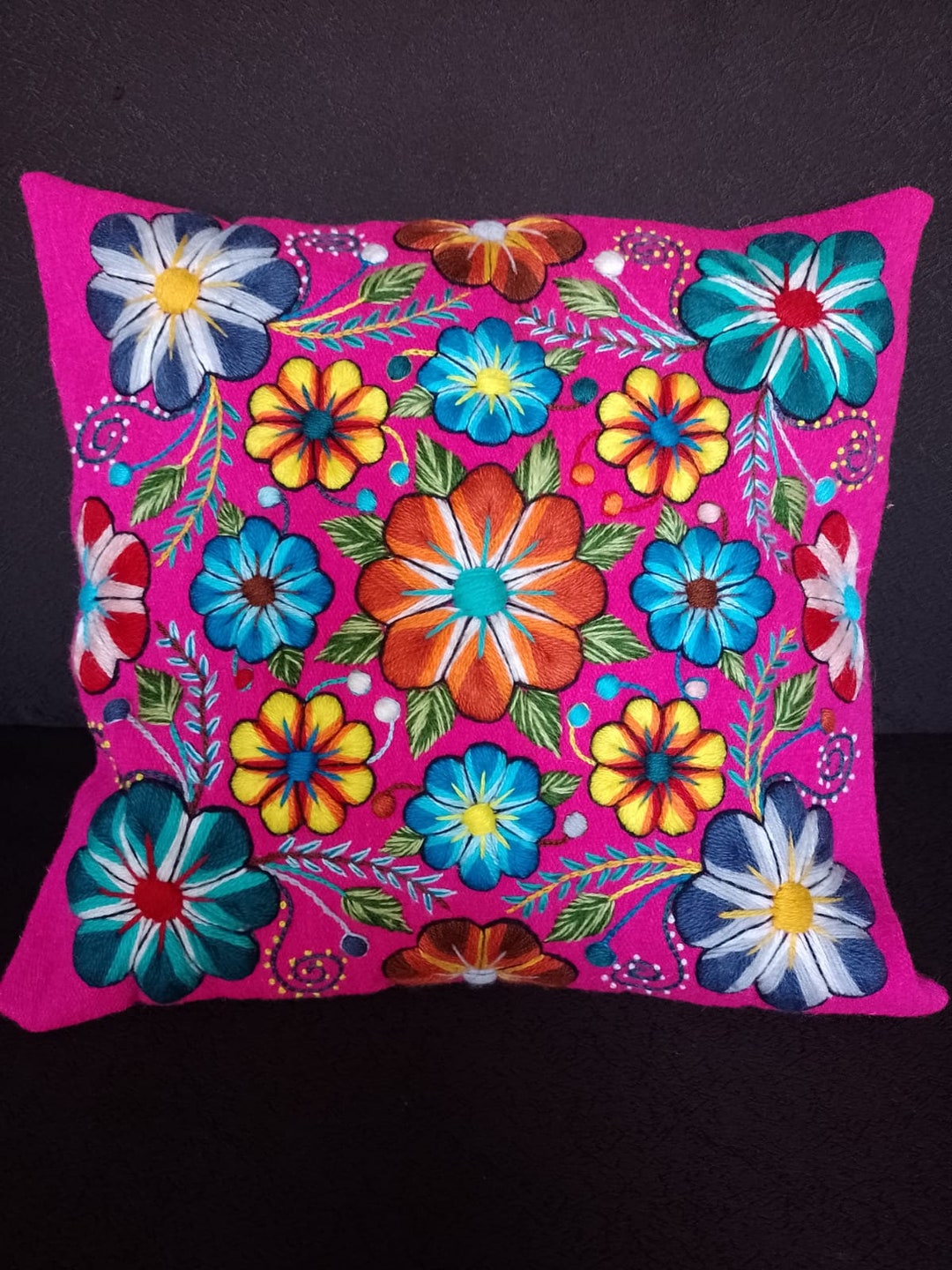 Peruvian Decor, Beautiful Hand Embroidered Cushion Cover. Peruvian ...