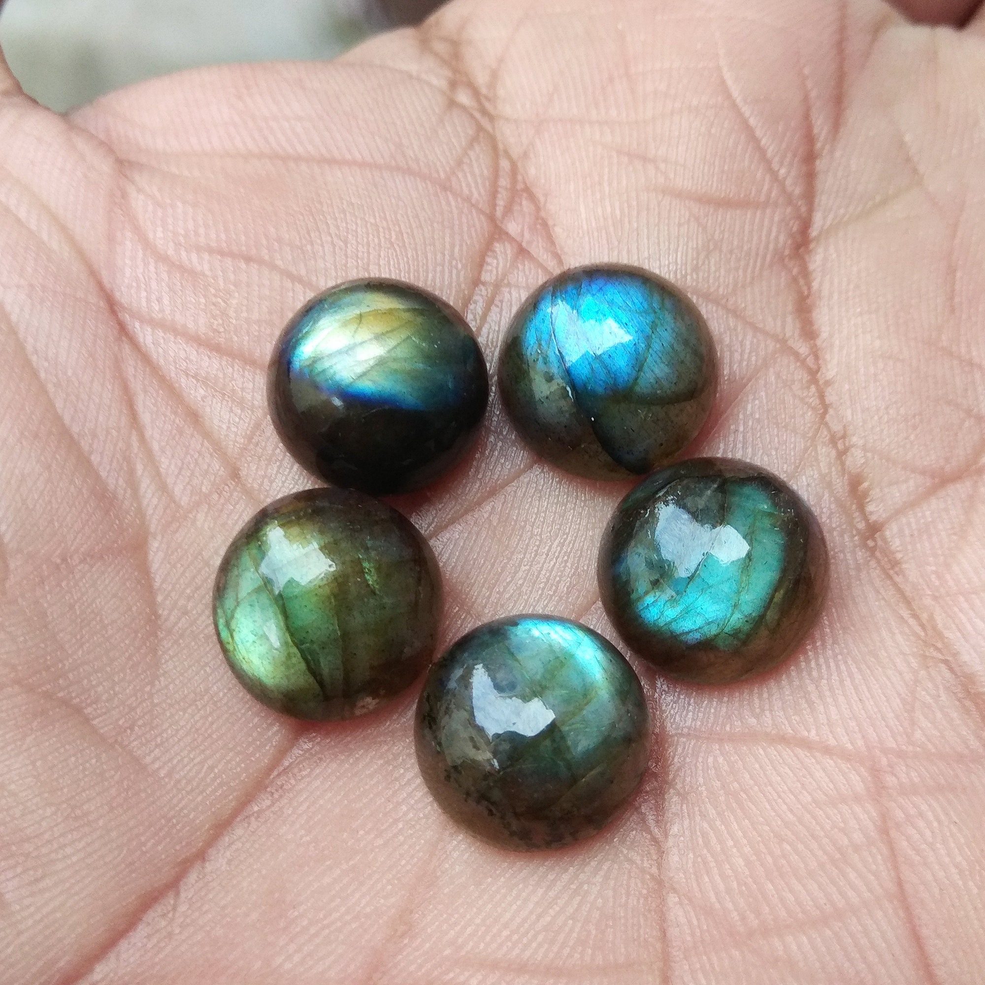 AAA Natural Labradorite Round Cabochon Labradorite Gemstone | Etsy