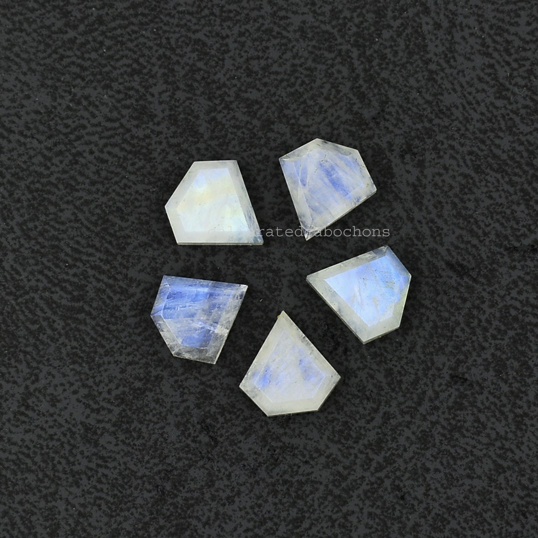 Rainbow Moonstone Diamond Shape Step Cut Flat Back Cabochon, Loose ...