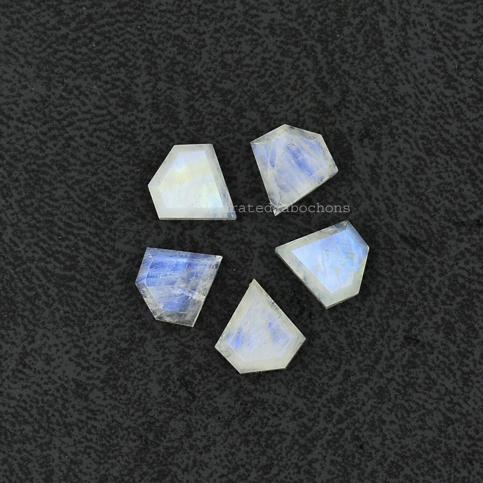 Rainbow Moonstone Diamond Shape Step Cut Flat Back Cabochon | Etsy