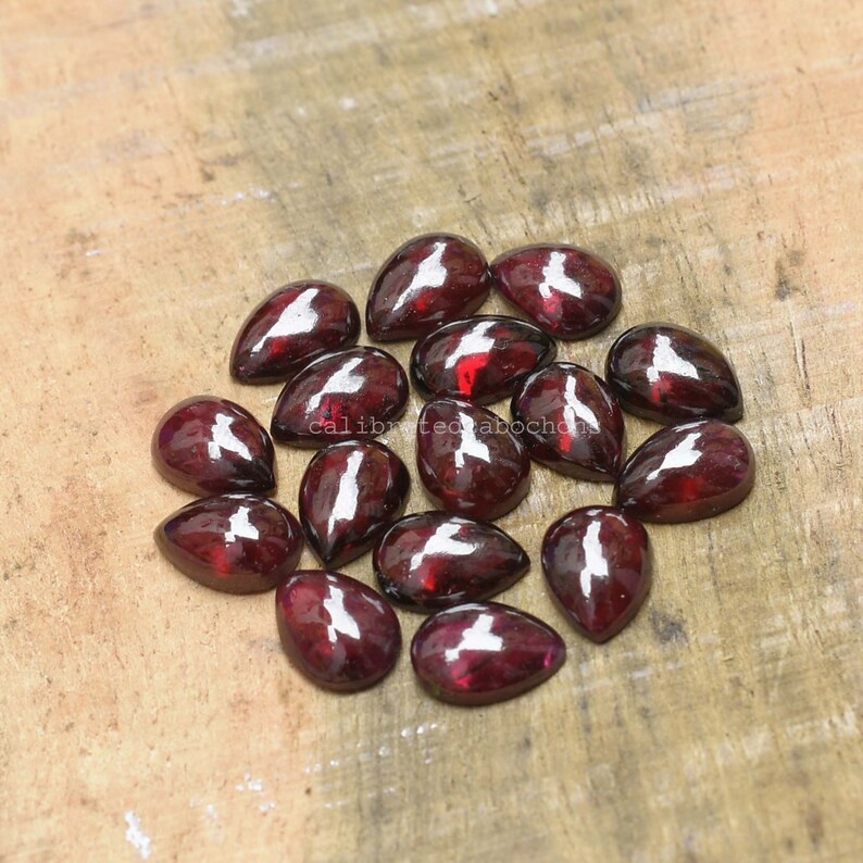 AAA Natural Garnet Cabochon, Pear Shape, Flat Back (4x6mm-8x12mm) - Etsy
