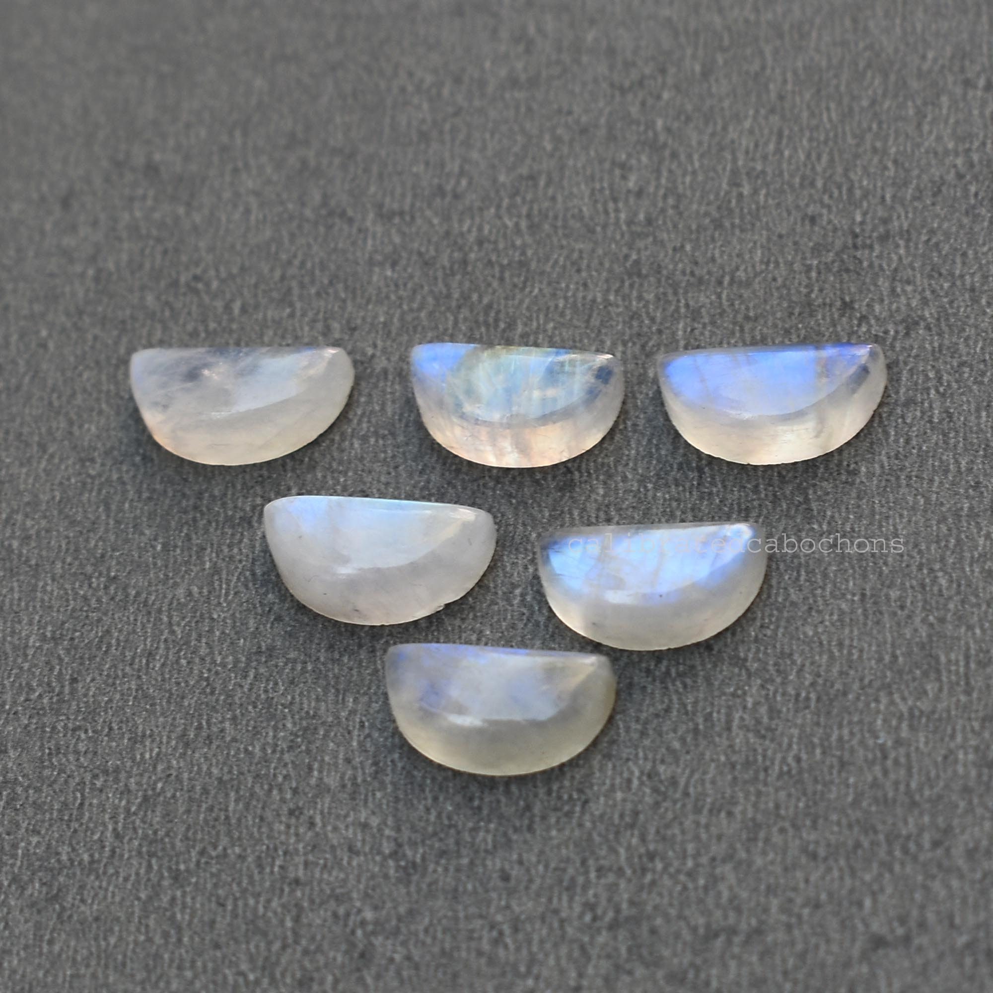 Moonstone Cabochon Rainbow Moonstone Half Moon Flat Back | Etsy