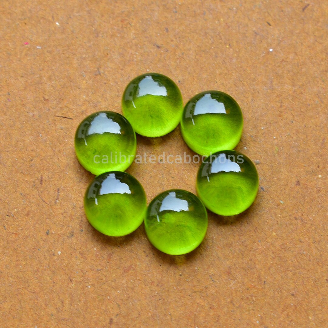 Peridot Quartz Cabochon: Round Flat Back Gemstone (8-20mm) - Etsy
