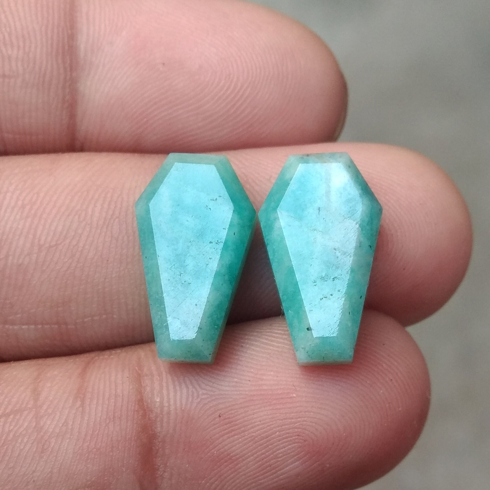 Amazing Cut Coffin Gemstone Natural Amazonite Gemstone - Etsy