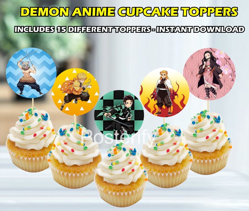 Party City 16-Piece Anime Cake Topper Set - Kawaii Party Decorations ...
