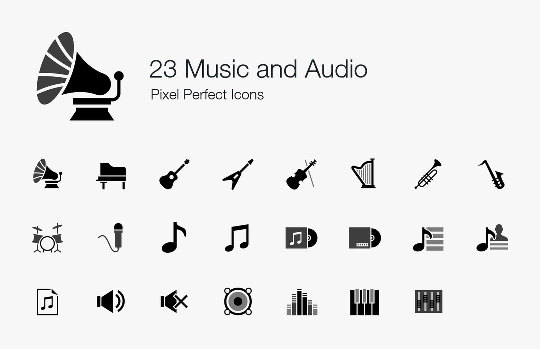 Music and Audio Icons Symbol Sign Pictogram in Vector EPS PNG SVG ...
