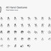 Hand Gestures Line Icons Sign Symbol Pictogram Set Bundle - Etsy
