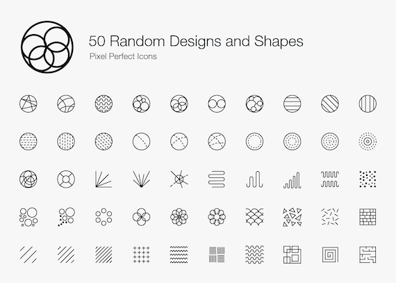 Random Abstract Pattern Shapes Geometry Line Circle Round | Etsy