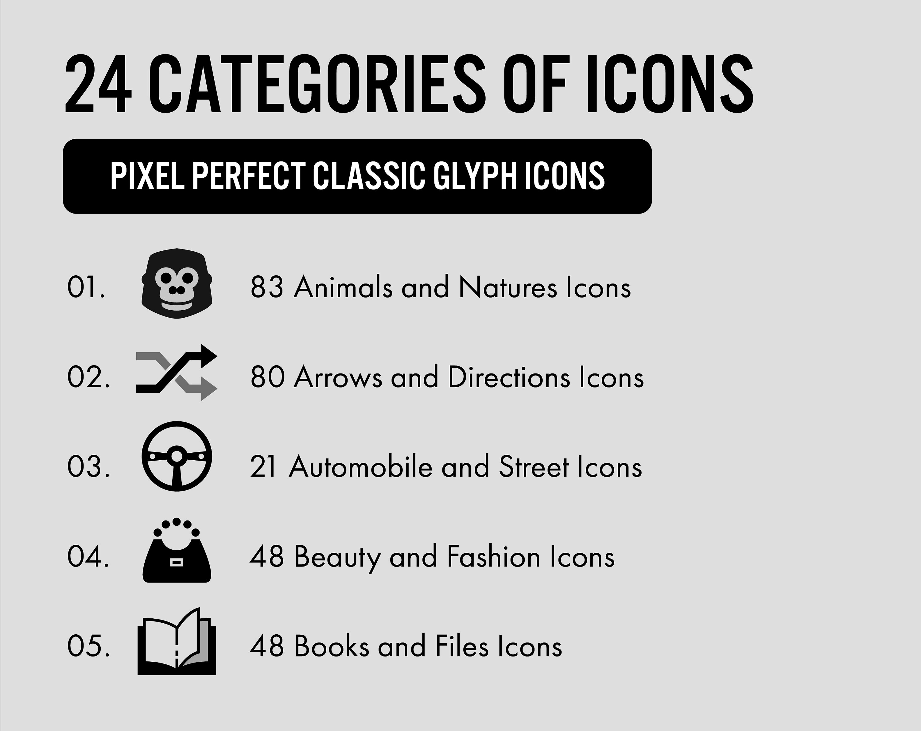 1309 Classic Glyph Vector Icons Bundle Set in SVG PNG EPS. - Etsy