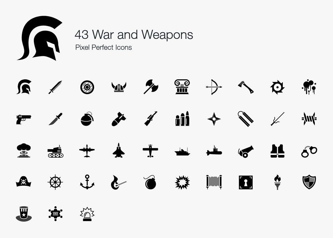 War Weapons Battle Icons Pictogram Sign Symbol Vector EPS PNG SVG. War ...