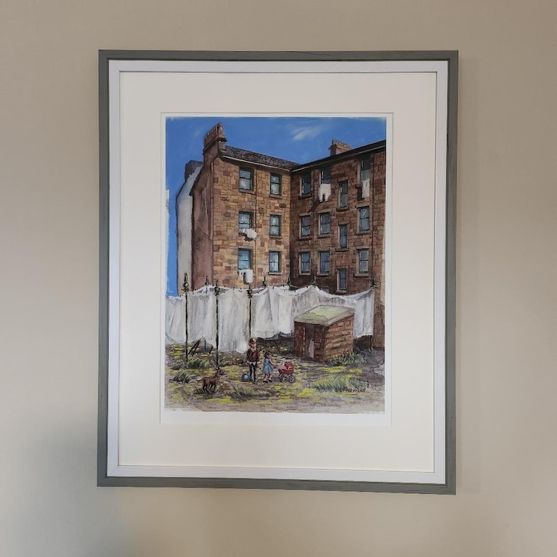 Glasgow Print of Tenement : Glasgow Tenement With Midden by Catherine ...