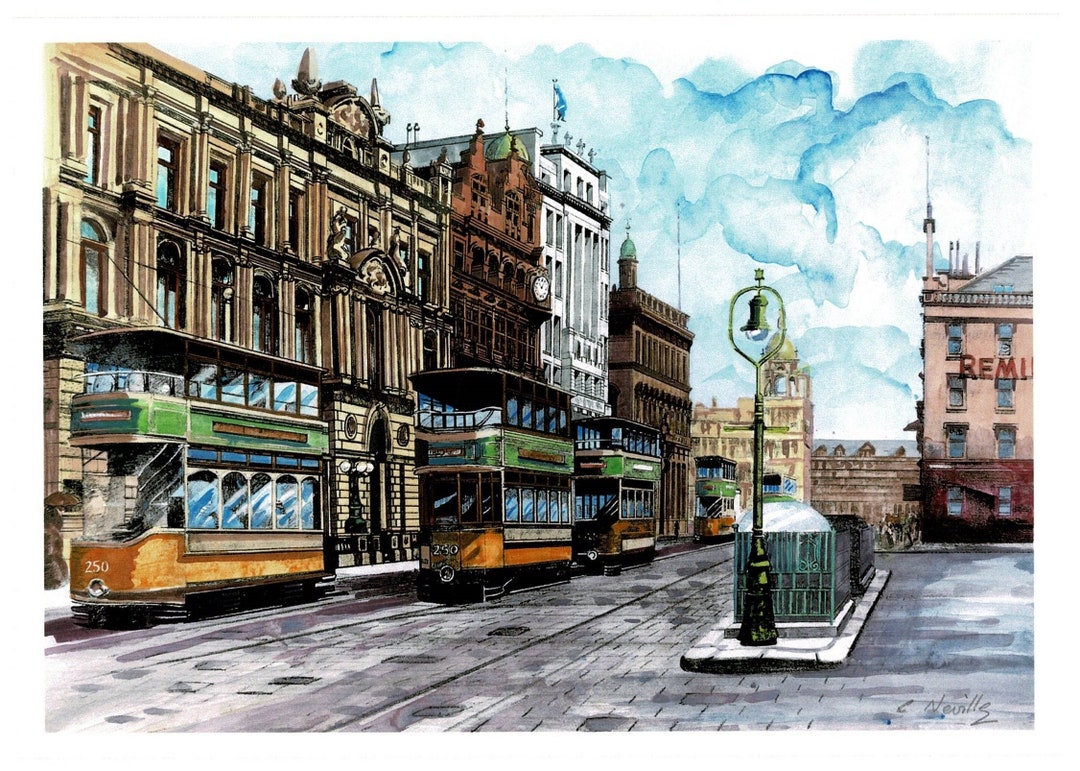 Glasgow Print of St Vincent Place, Glasgow by Catherine Neville - Etsy ...