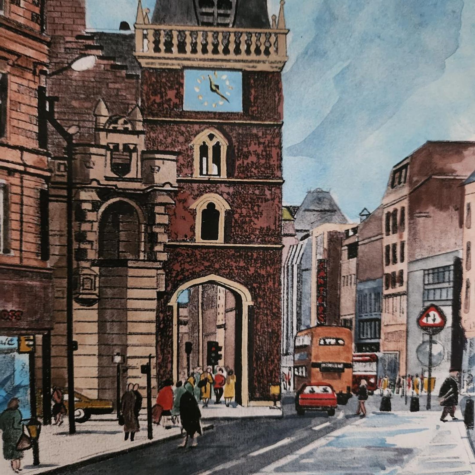 Glasgow Print of Trongate Glasgow Cross by Catherine Neville - Etsy UK