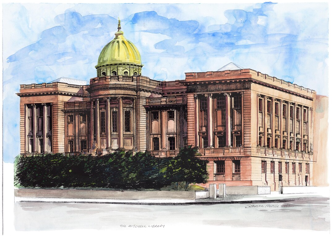 Glasgow Print of Mitchell Library, Charing Cross, Glasgow by Catherine ...