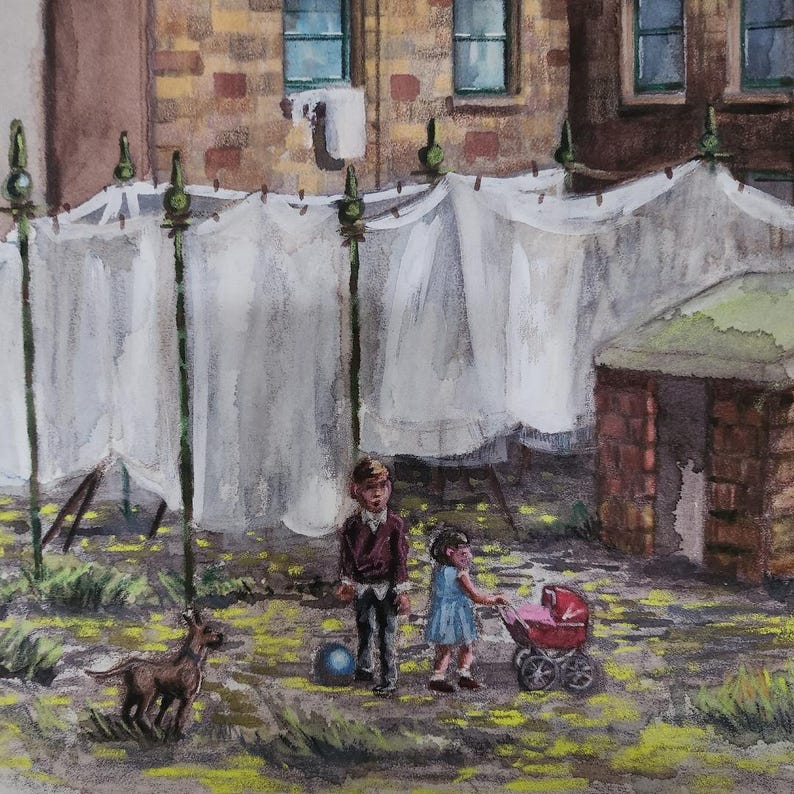 Glasgow Print of Tenement : Glasgow Tenement With Midden by Catherine ...